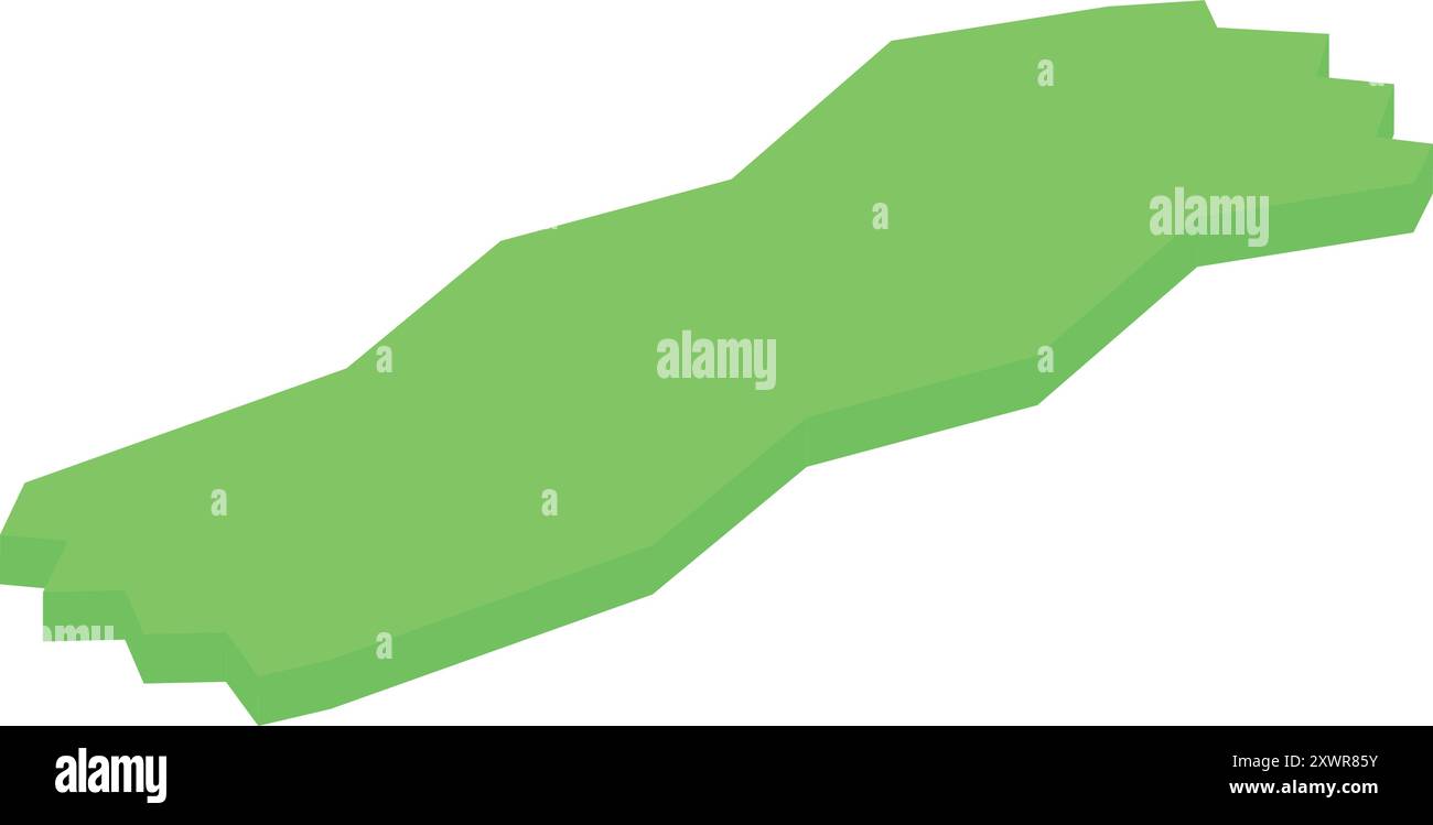 Green 3d map showing an abstract region or country, with no borders ...