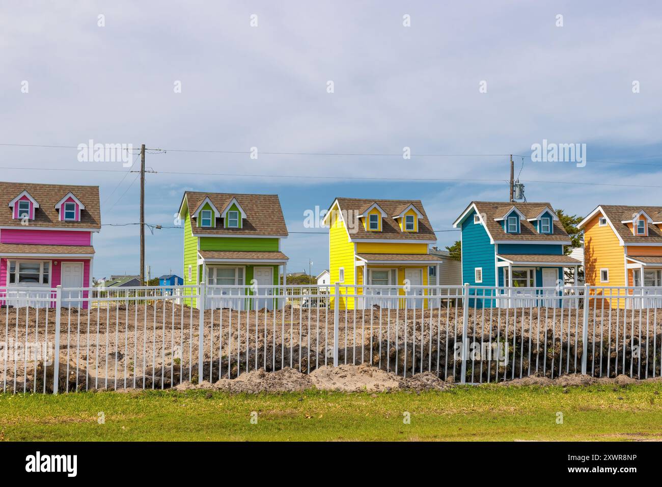 Colorful tiny houses being build in Outer Banks in the unimcorporated ...