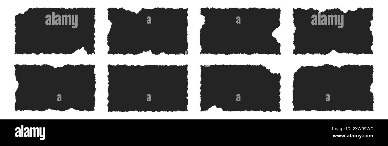 Torn paper edge rectangle Black and White Stock Photos & Images - Alamy