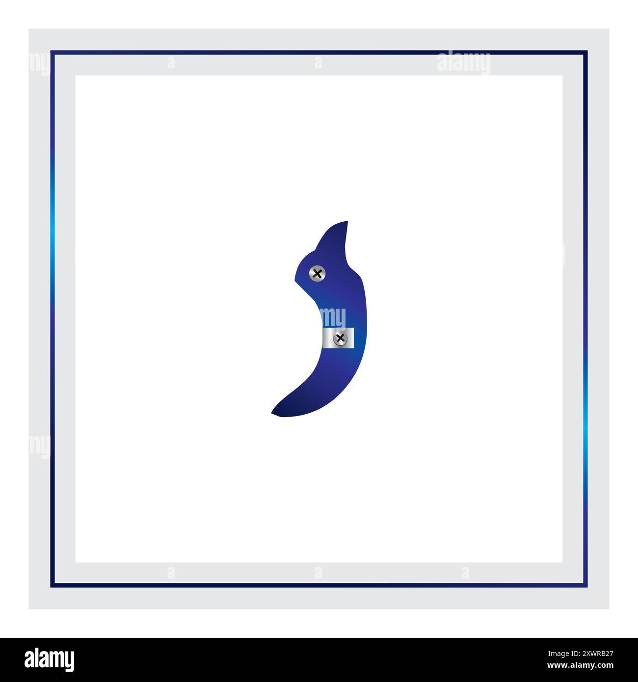 Arabic Kufic Typography A-Z Blue and Silver Alphabet Set with long ...