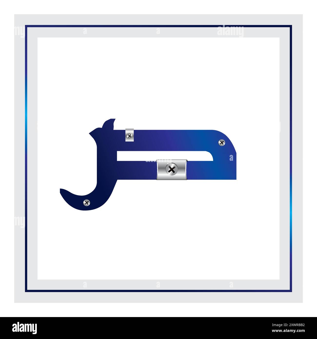 Arabic Kufic Typography A-Z Blue and Silver Alphabet Set with long ...