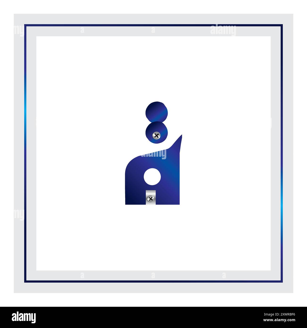 Arabic Kufic Typography A-Z Blue and Silver Alphabet Set with long ...