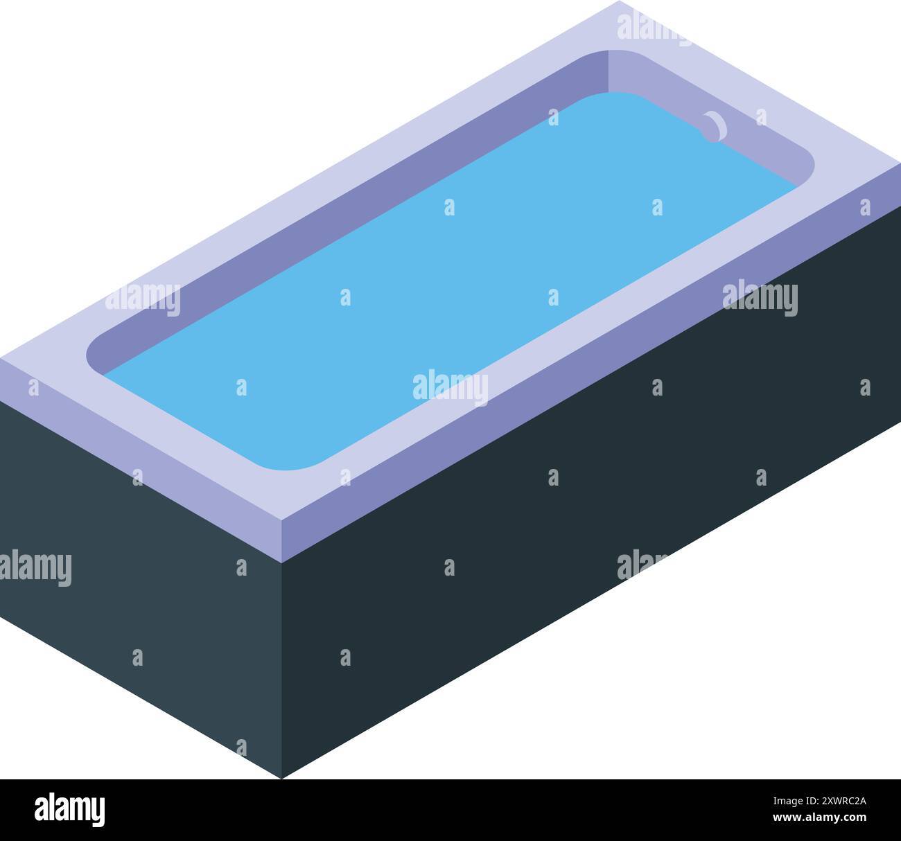 Modern bathtub full of water, offering a relaxing home spa experience ...
