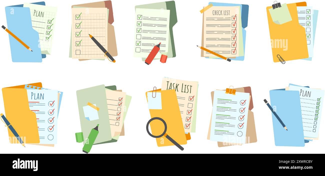 Documents folders. Plan checklists, organized task lists and office ...