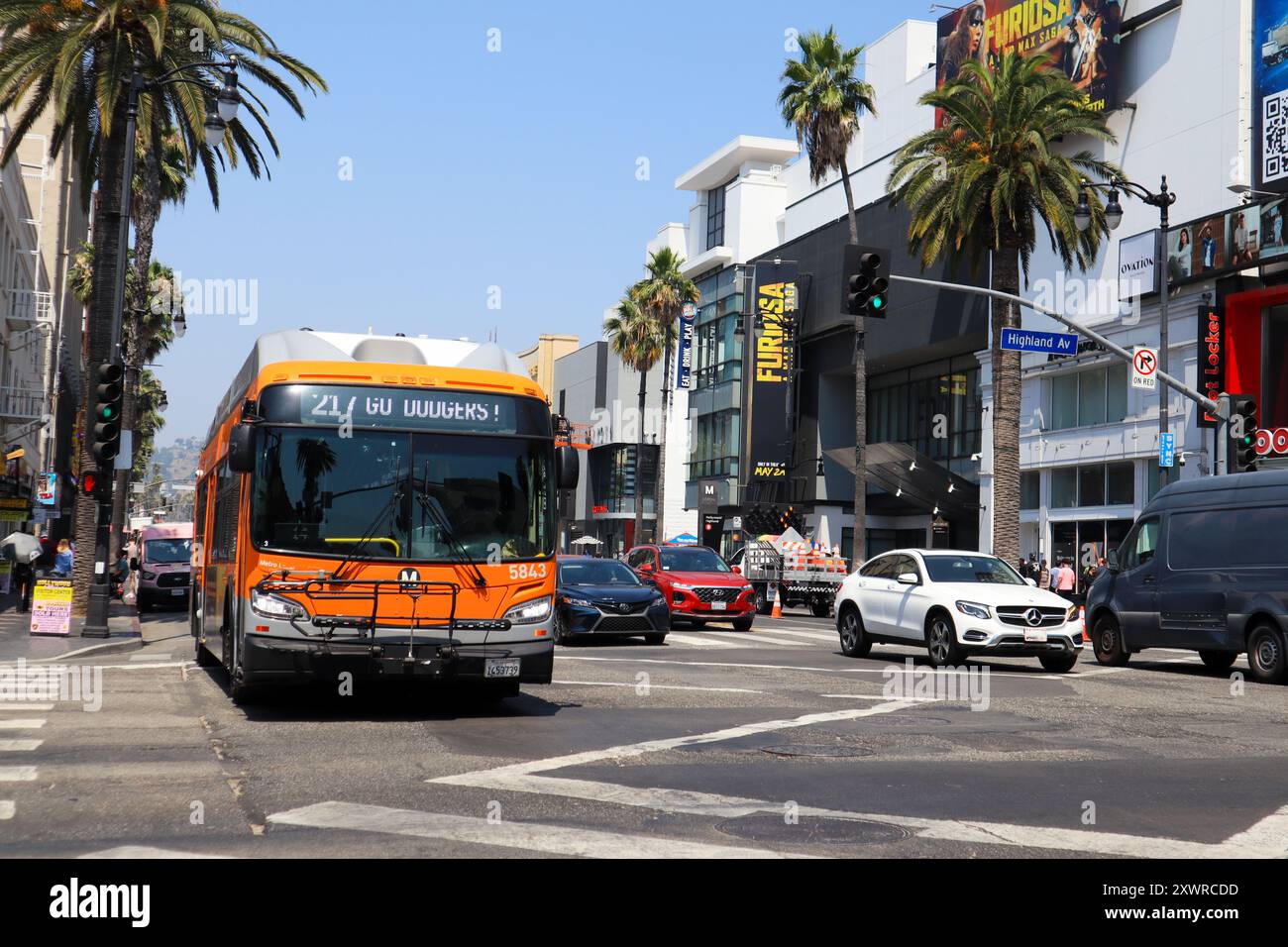 Hollywood (Los Angeles), California: METRO local Bus on Hollywood Blvd ...