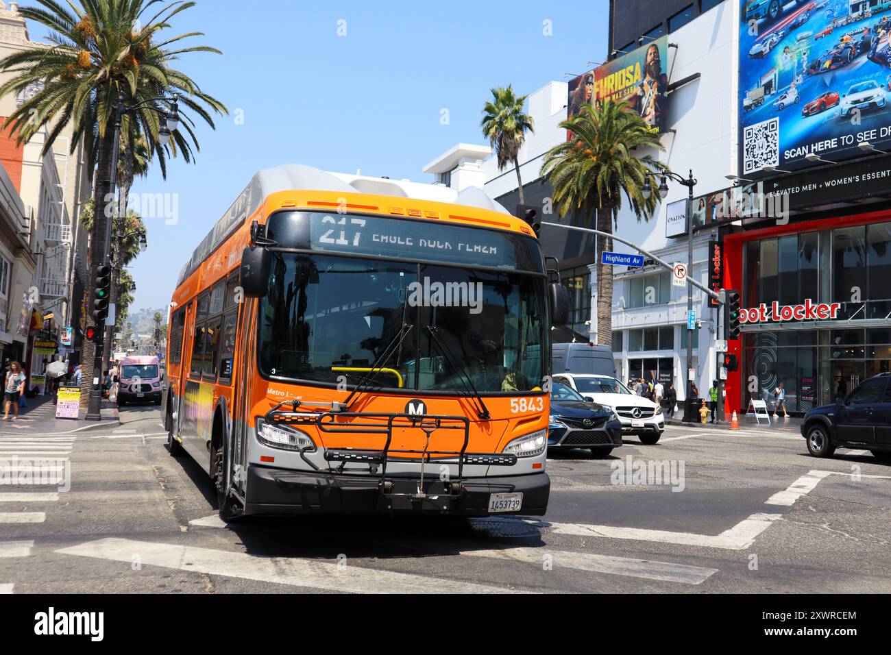 Hollywood (Los Angeles), California: METRO local Bus on Hollywood Blvd ...