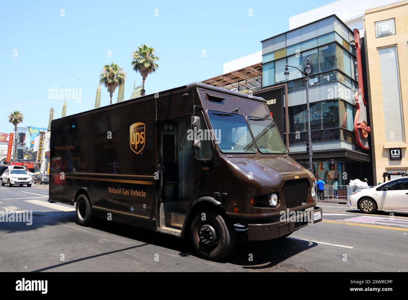 UPS United Parcel Service delivery van on Hollywood Blvd Walk of Fame Stock Photo - Alamy