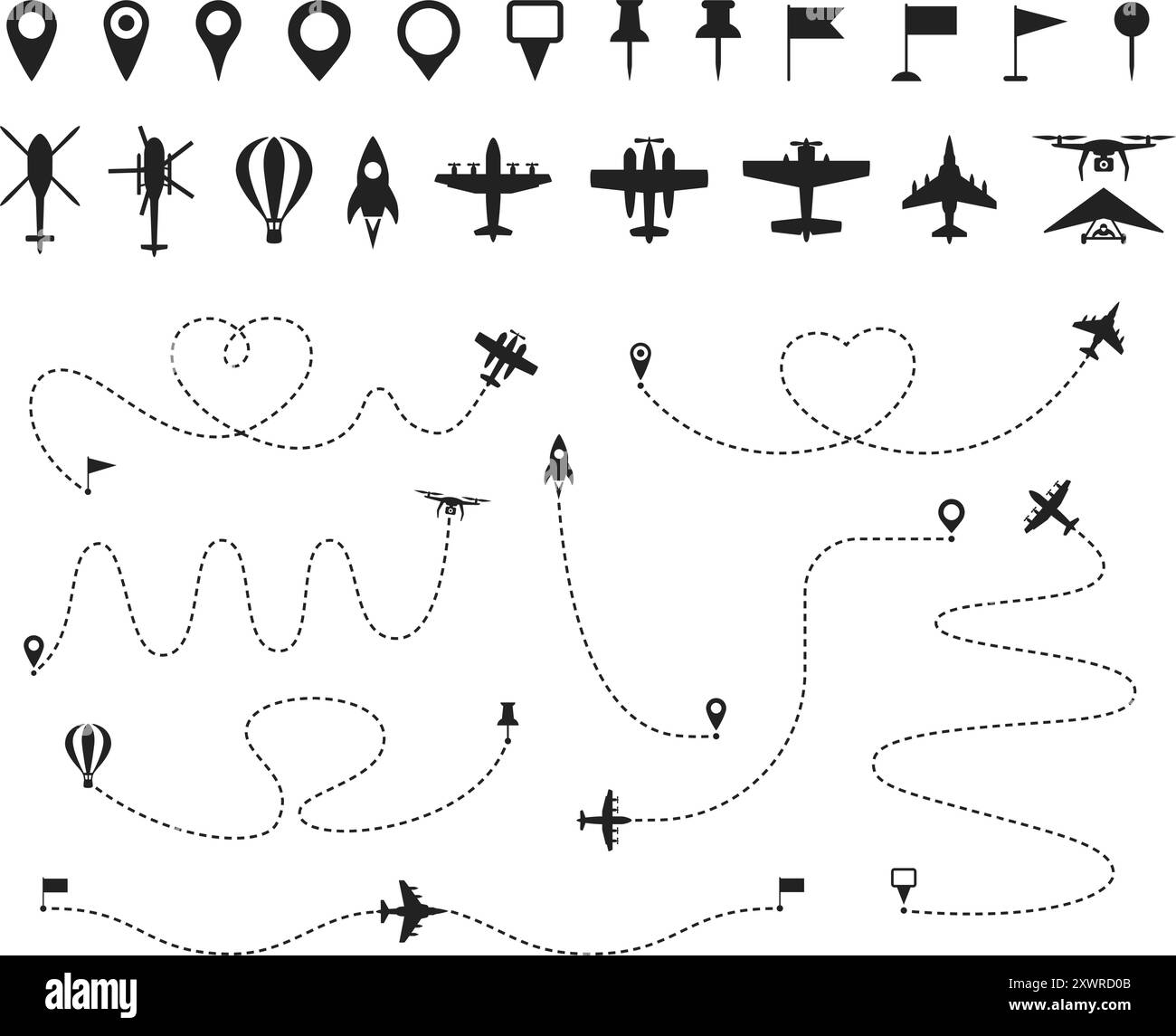 Flight path map hi-res stock photography and images - Alamy