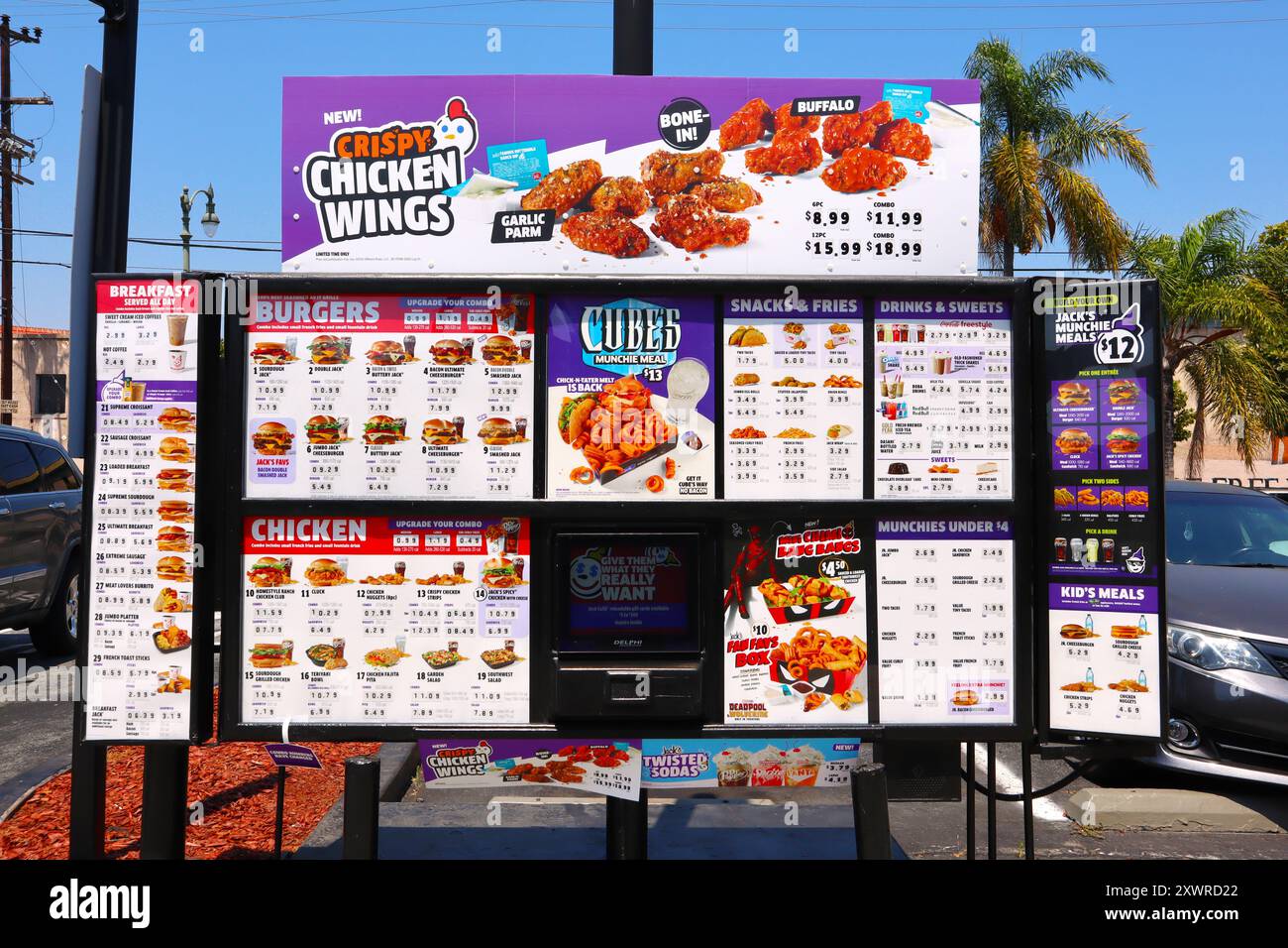 Jack in the box restaurant menu hi-res stock photography and images - Alamy