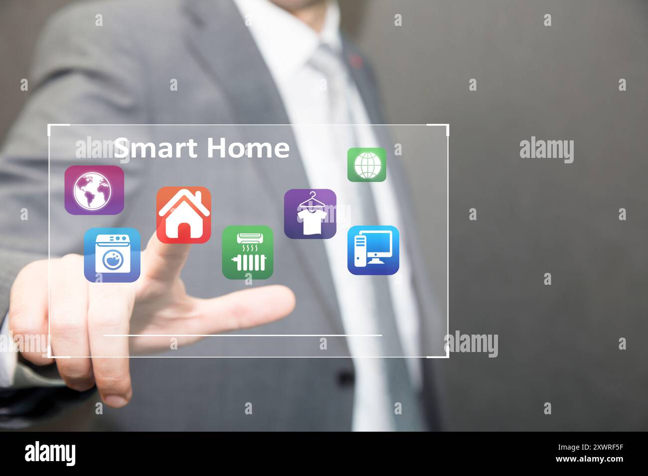 Intelligent house, smart home and home automation concept. Symbol of ...