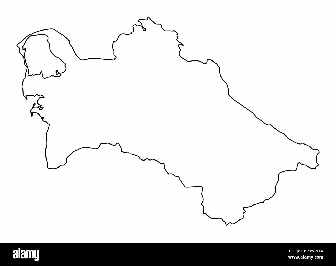 Turkmenistan outline map isolated on white background Stock Vector ...