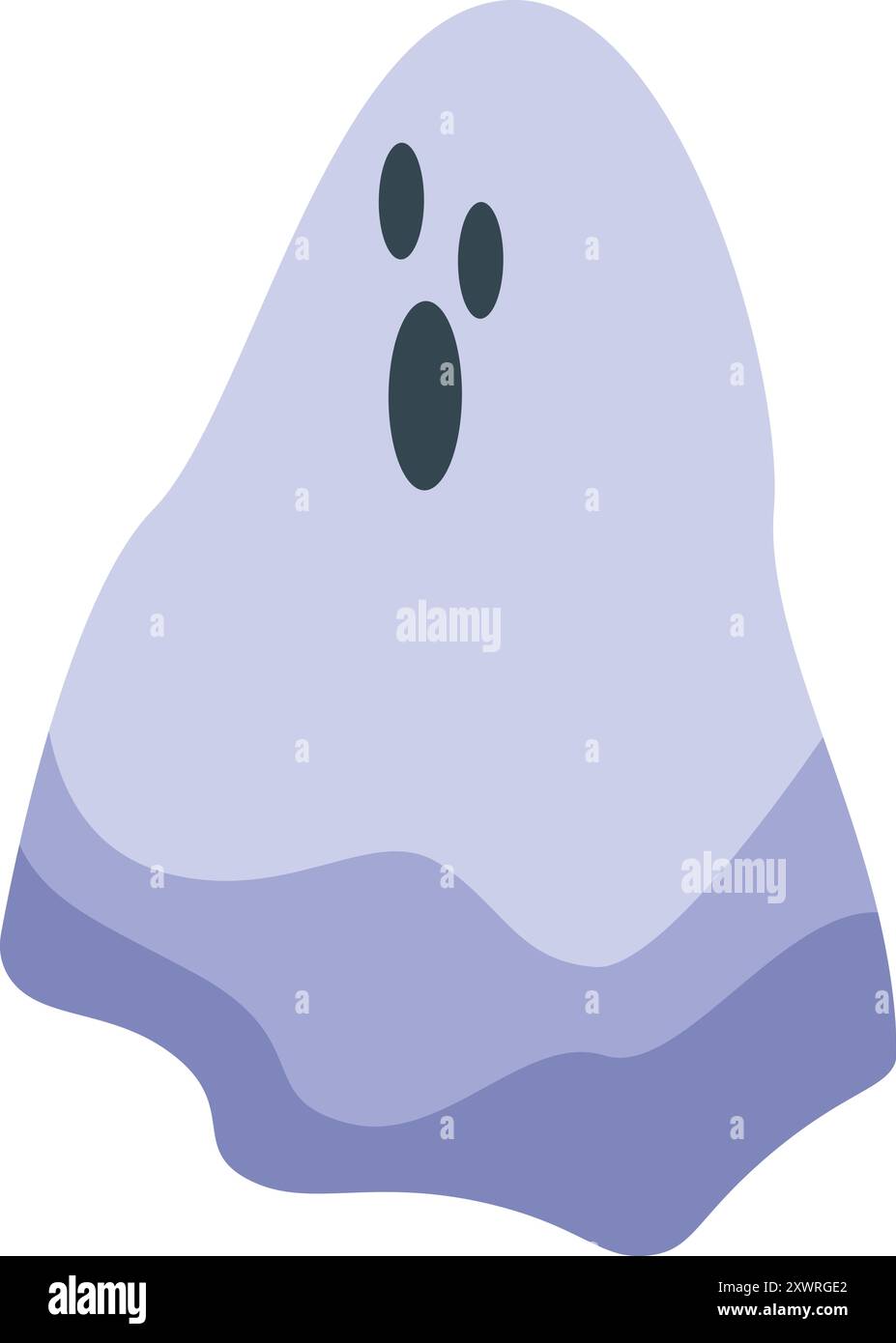 Friendly ghost character with a surprised expression, ideal for ...