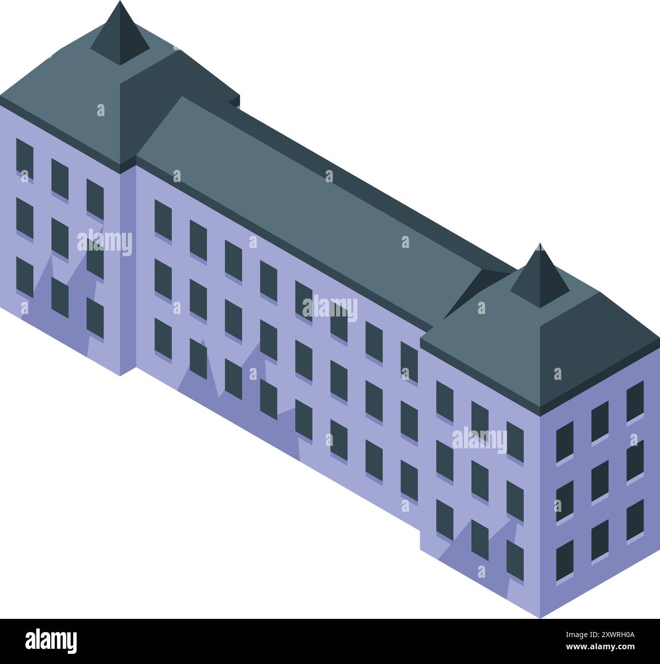 Isometric building with many windows representing modern architecture ...