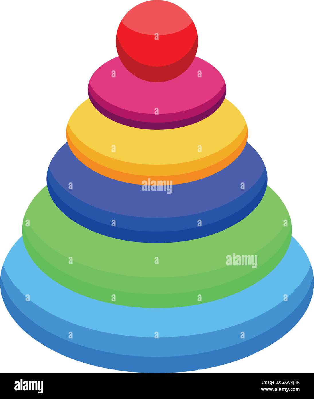 Wooden stacking rainbow toy Stock Vector Images - Alamy