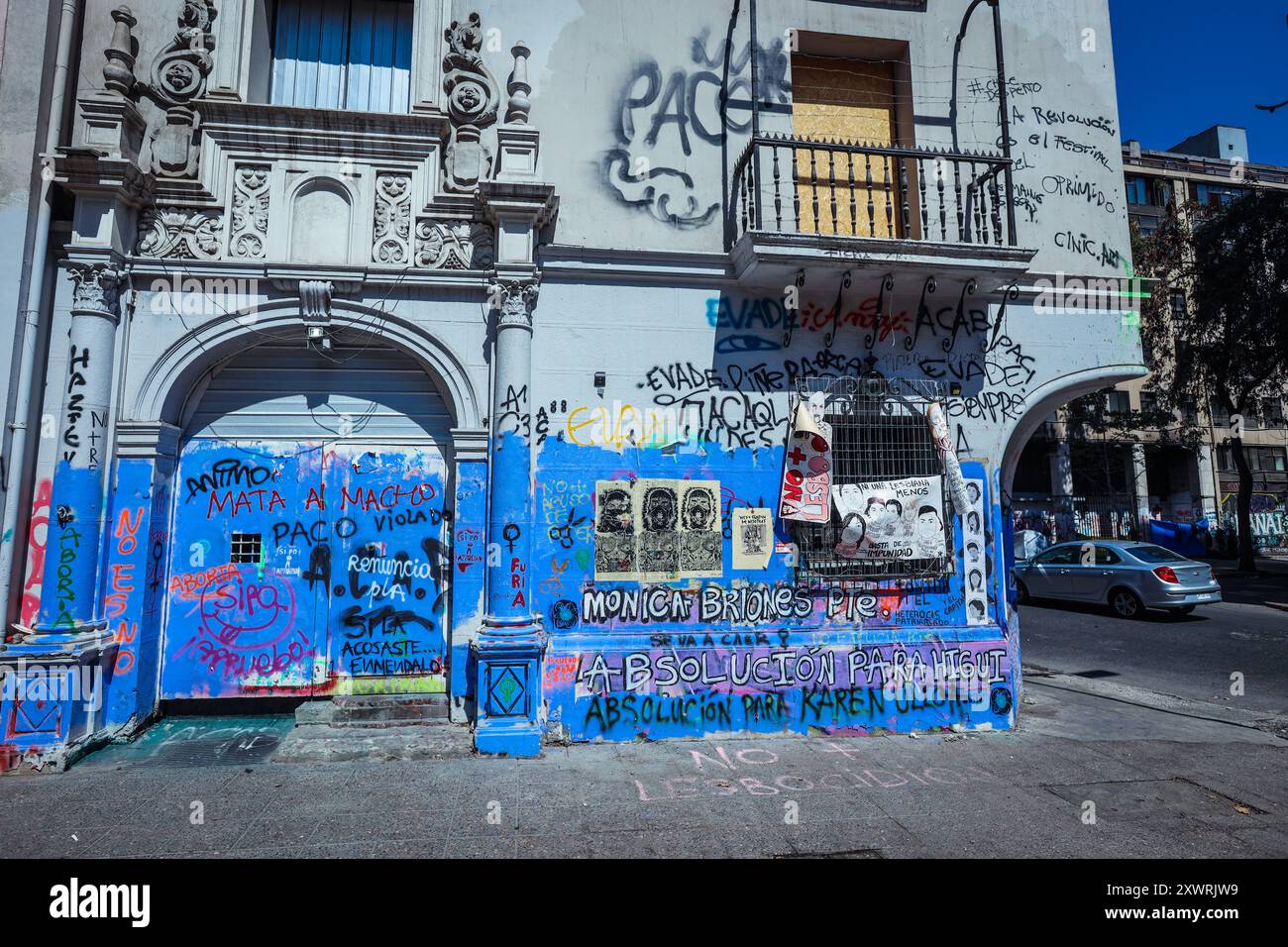 Colorful Graffiti on the Walls in the Streets of Santiago, Chile Stock ...