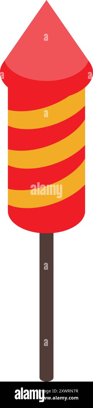 Festive bright single red firework Stock Vector Images - Alamy
