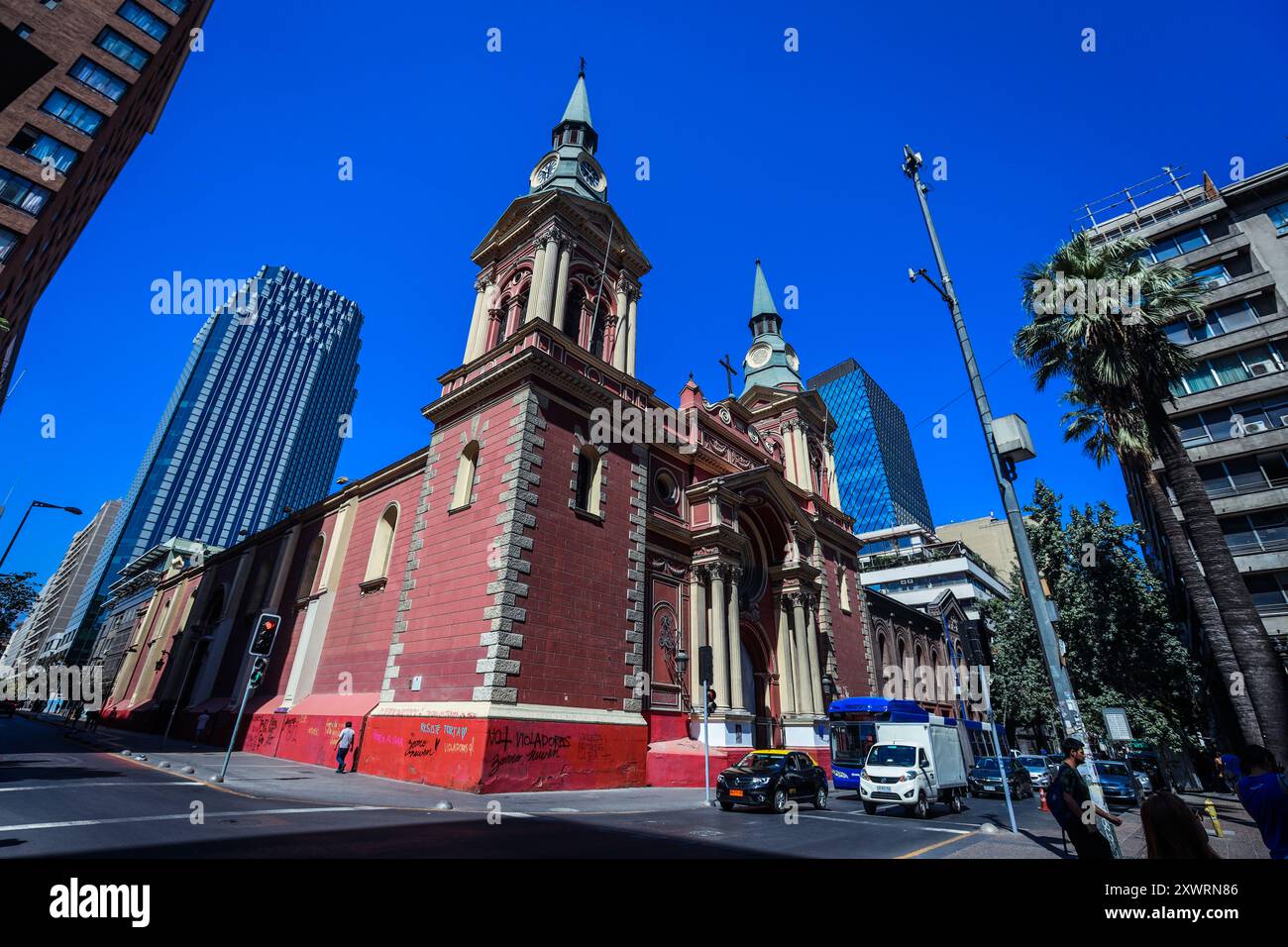 Urban view to the buildings and streets in Santiago, Chile Stock Photo ...