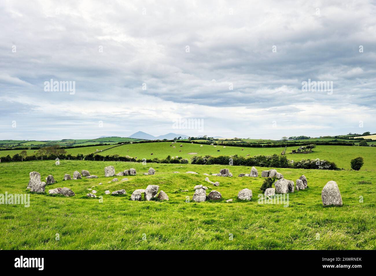 Ballynoe prehistoric Stone Circle. Downpatrick, Northern Ireland ...
