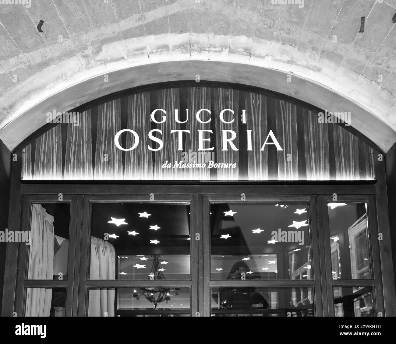 Exterior of italian restaurant Black and White Stock Photos & Images ...