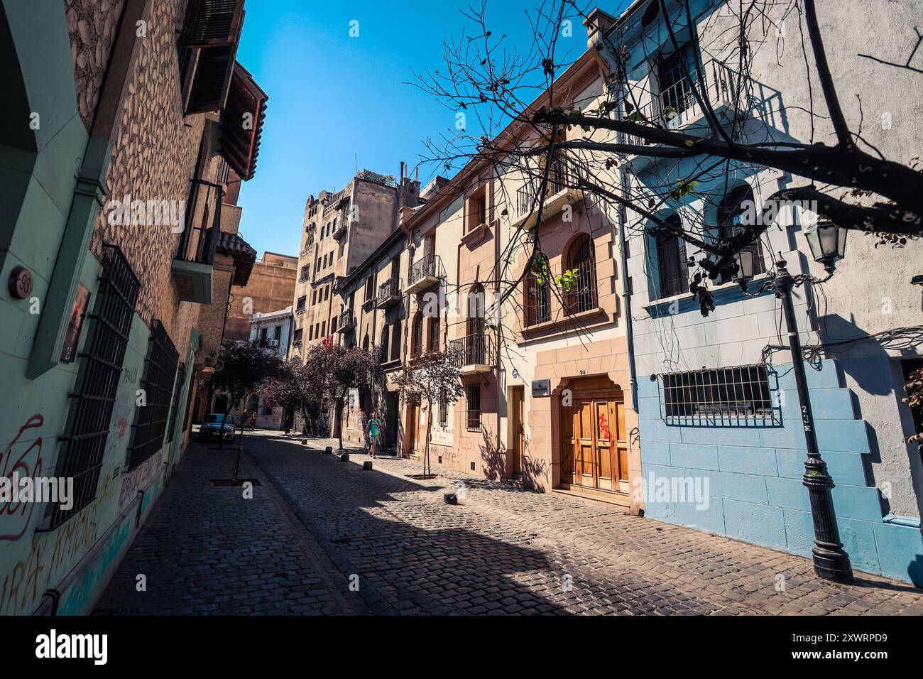 Urban view to the buildings and streets in Santiago, Chile Stock Photo ...