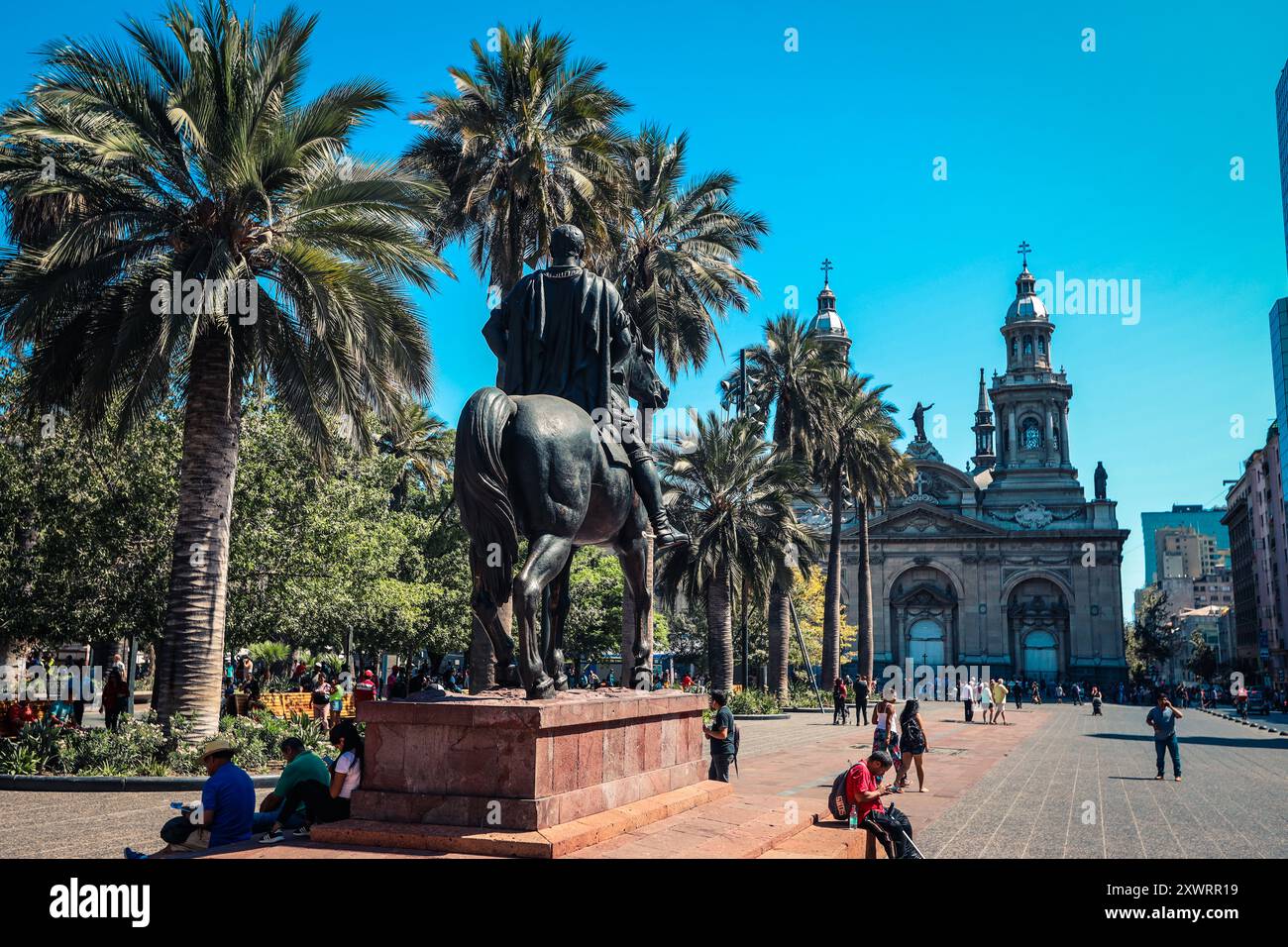 The Plaza de Armas is the main square of Santiago, Chile Stock Photo ...