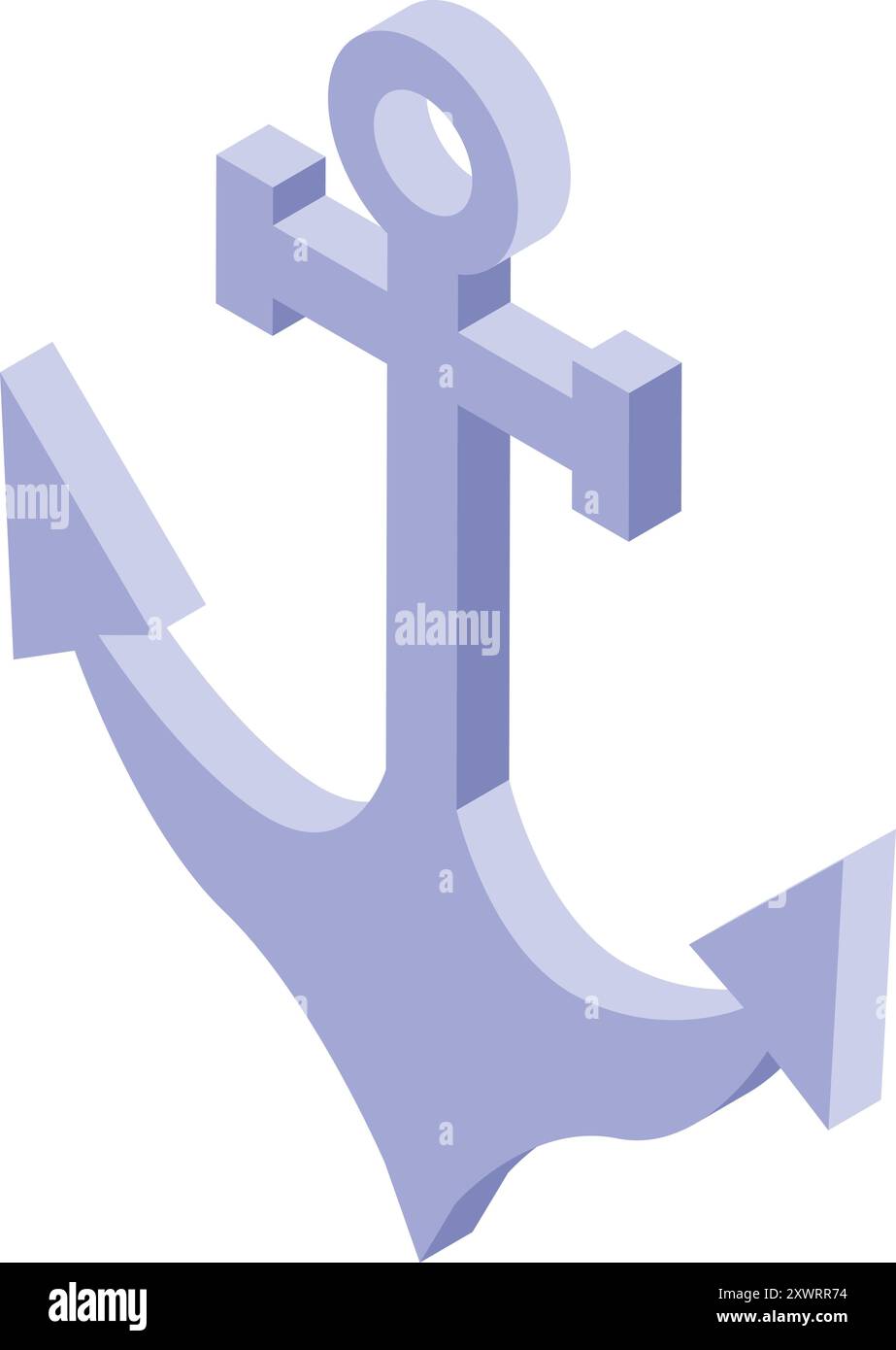 Isometric purple anchor standing on white background Stock Vector Image ...