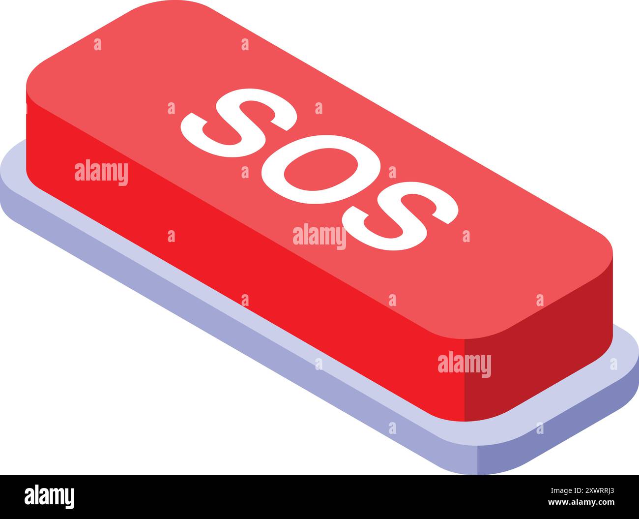 Red emergency button showing sos signal on white background Stock ...