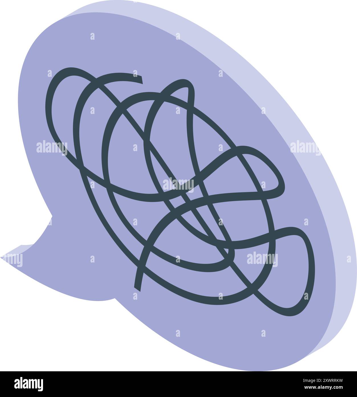 Speech bubble containing a jumbled mess of lines, illustrating ...