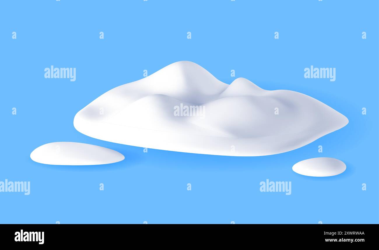 3D snow shapes isolated. Render snowdrifts Stock Vector Image & Art - Alamy
