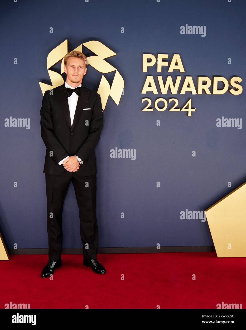 Martin Odegaard arrives for the 2024 PFA Awards at the Opera House Manchester. Picture date ...