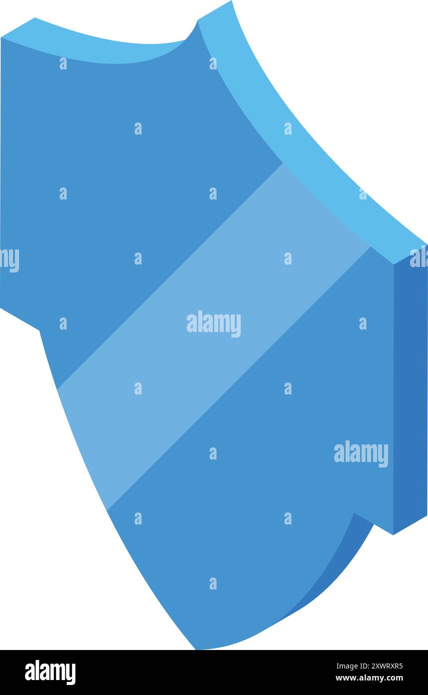 Blue shield protecting providing security and safety isometric icon ...