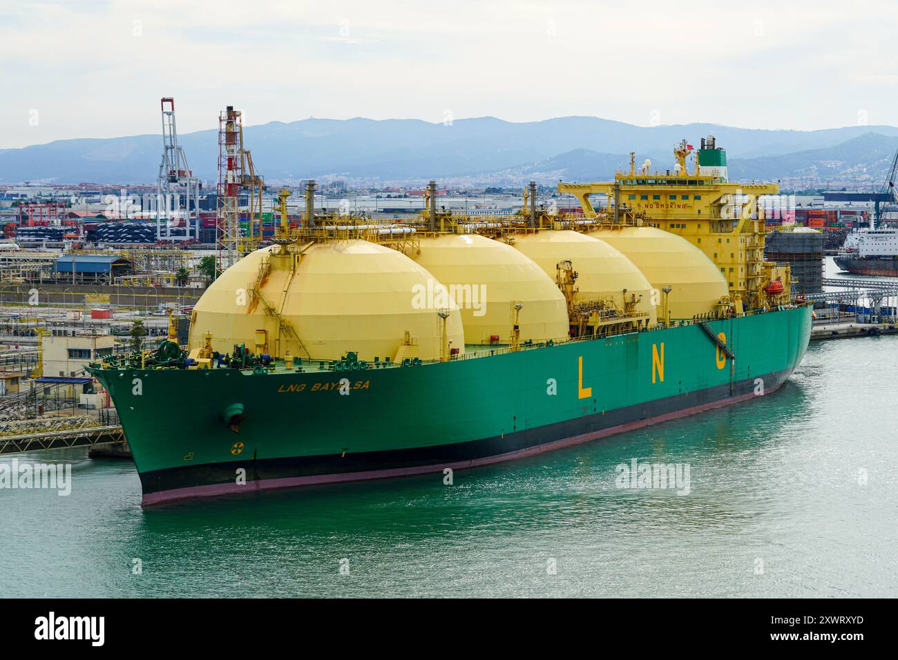 Barcelona, Spain- May 25, 2024: LNG tanker LNG Bayelsa, IMO 9241267 ...