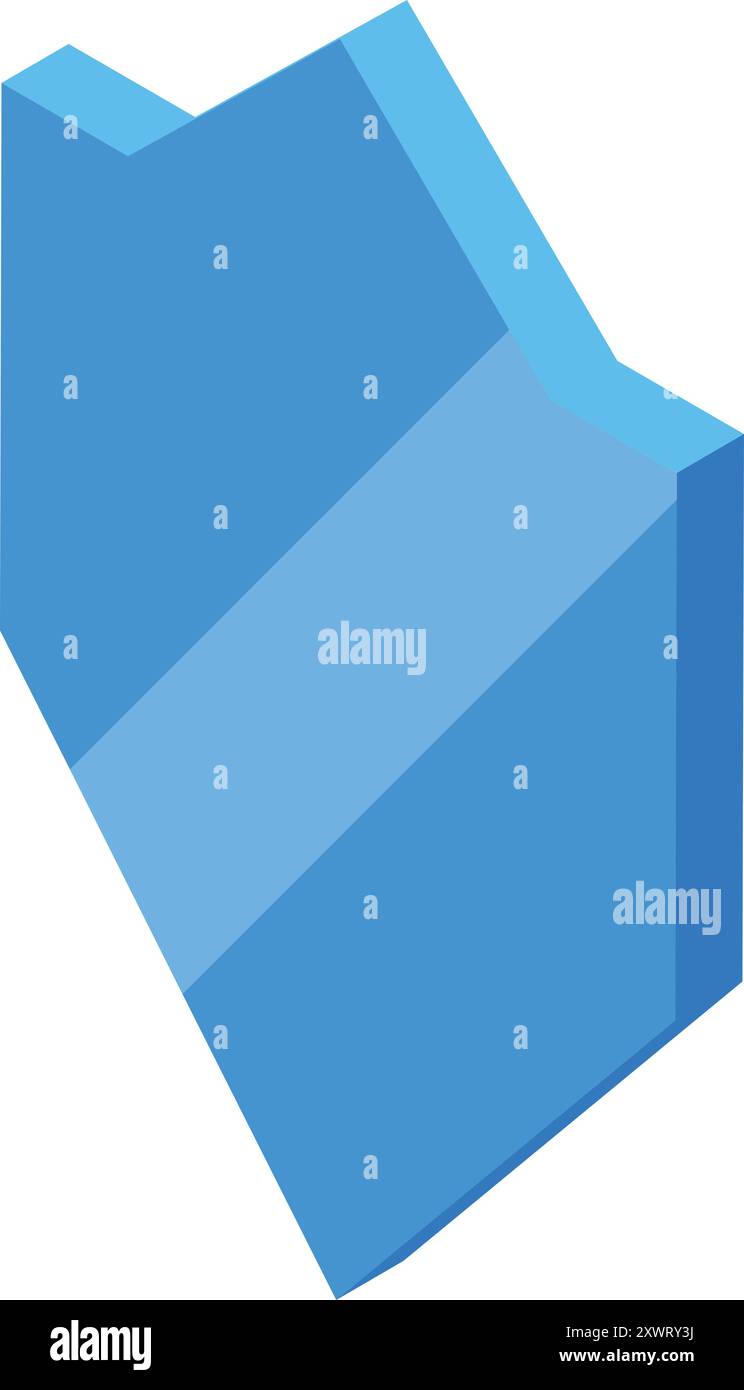 Simple blue abstract geometric shape tilting forward, great for ...