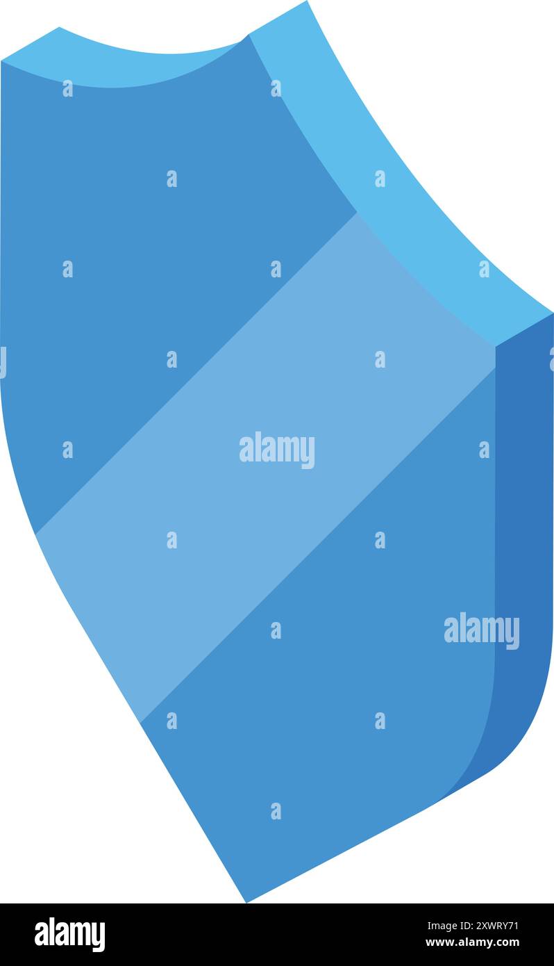 Simple blue shield providing protection, with isometric design Stock ...