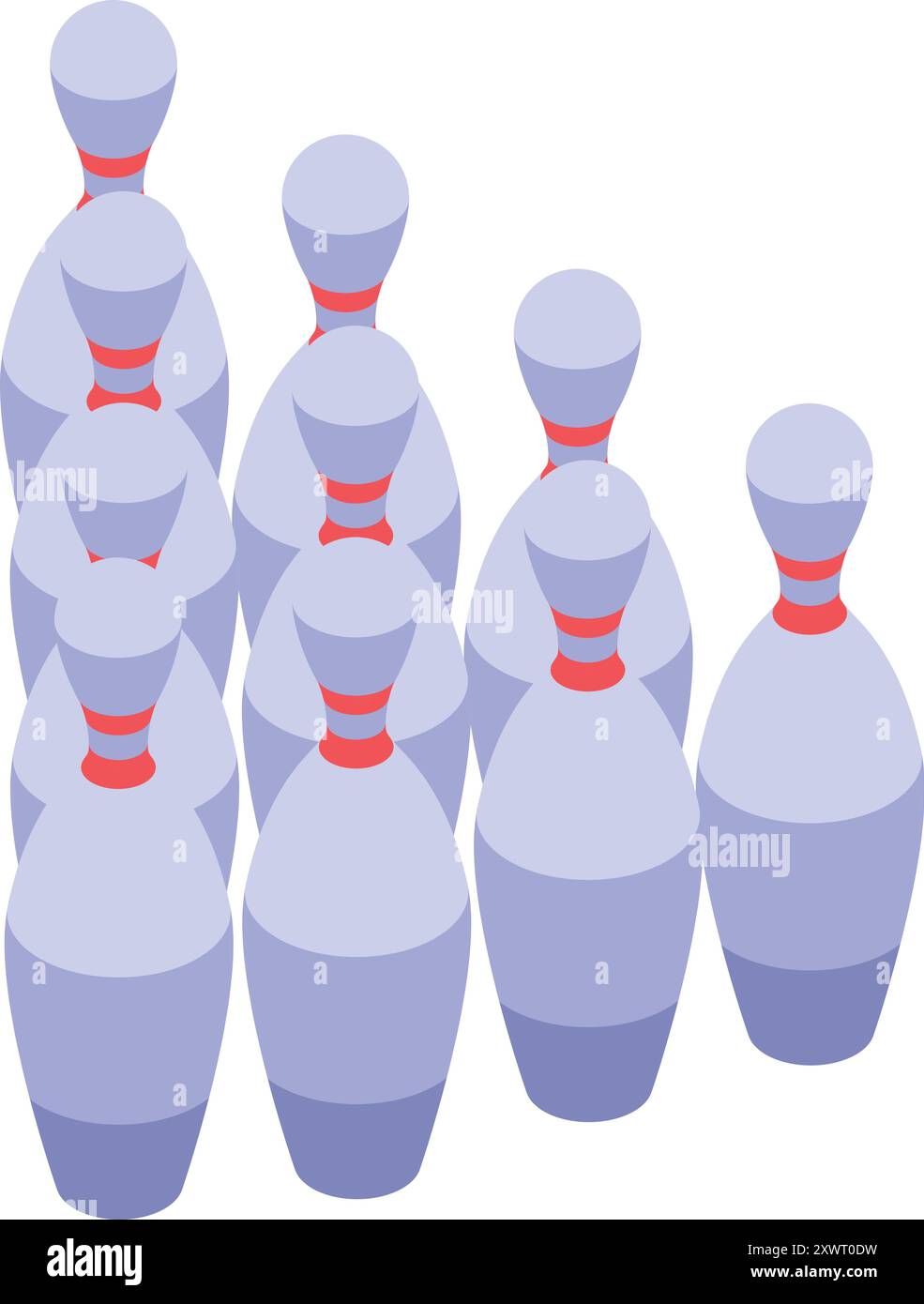 Group of bowling pins standing upright, ready to be knocked down Stock ...
