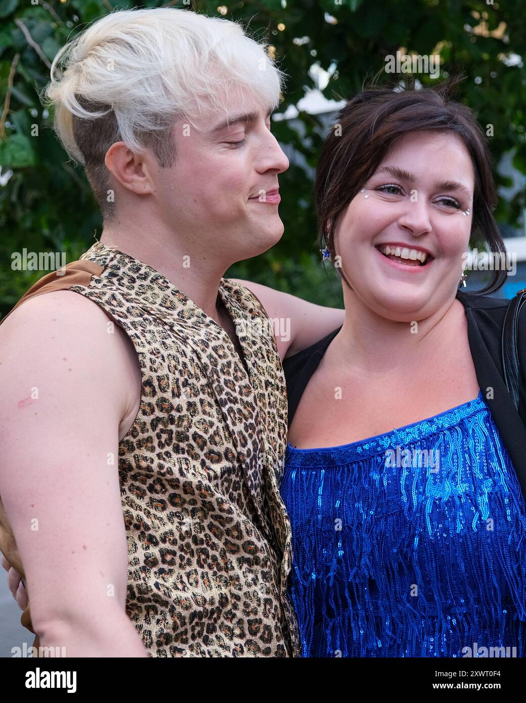 London, UK, 20th August, 2024. Pop duo Jedward pose for photos and ...