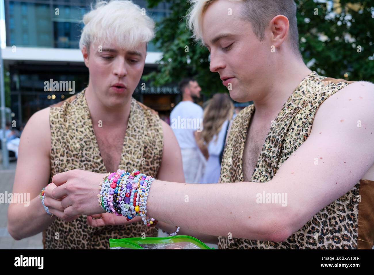 London, UK, 20th August, 2024. Pop duo Jedward pose for photos and ...