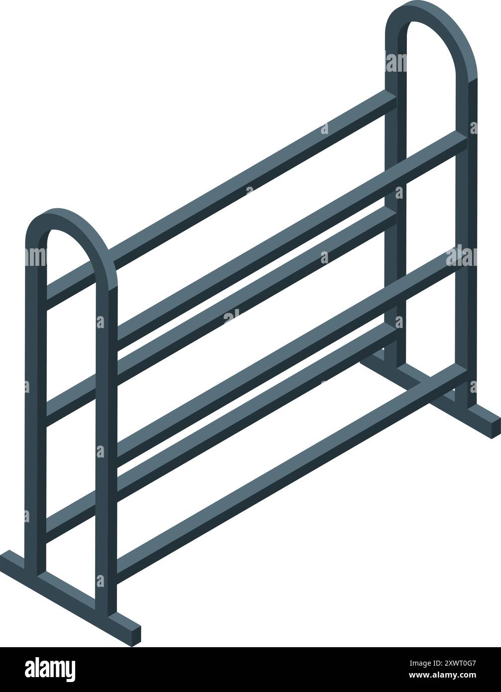 Isometric empty metal shoe rack standing on white background Stock ...