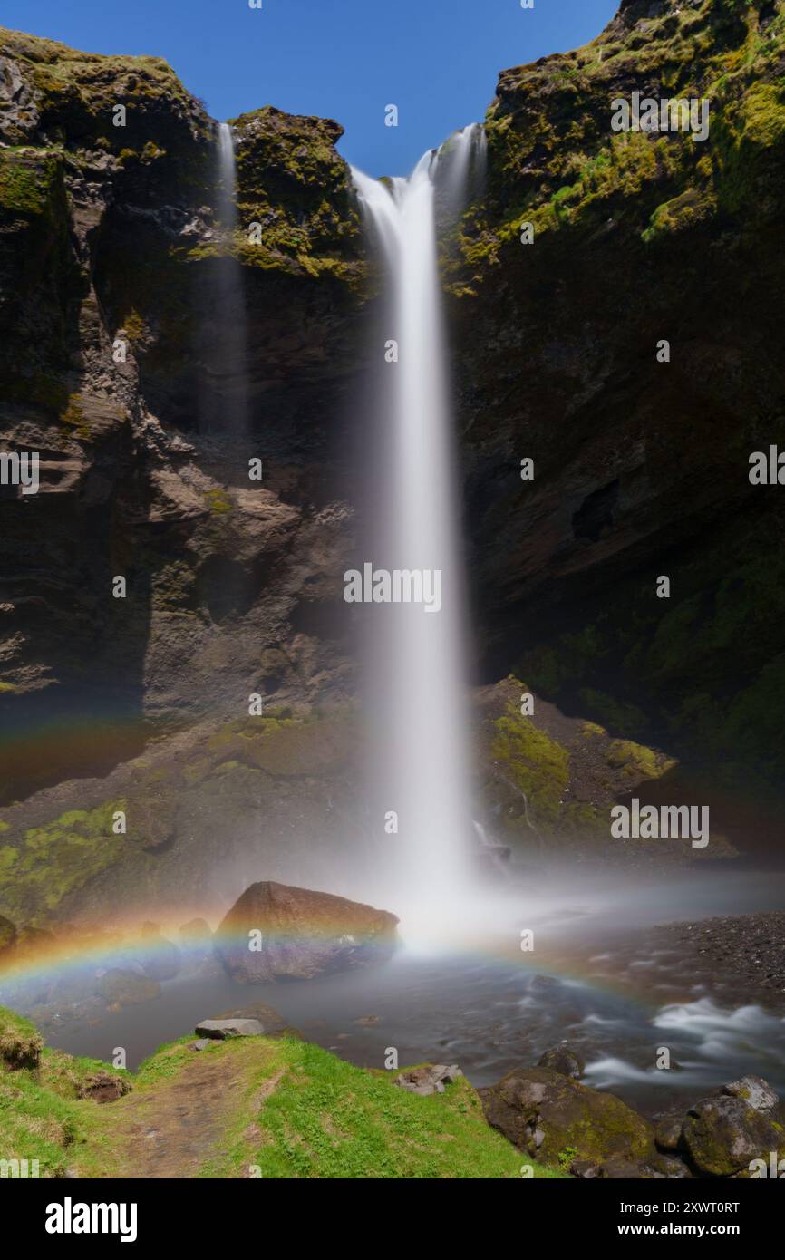 Majestic Waterfall in the Heart of Iceland's Wilderness Stock Photo - Alamy
