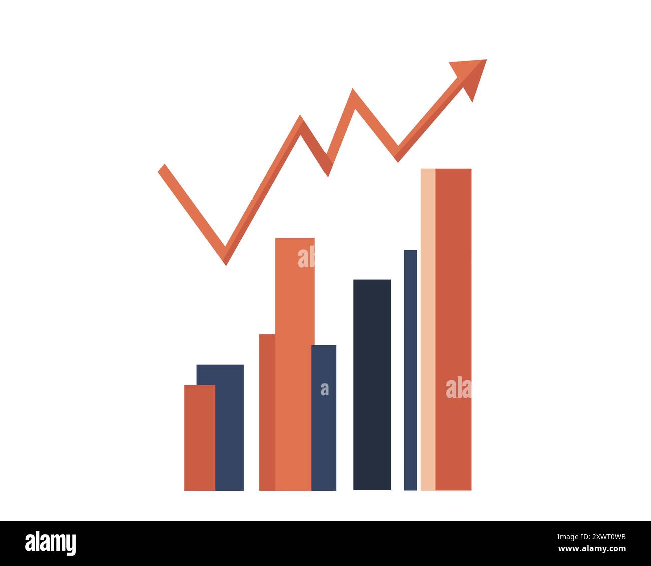 Bar Chart with Upward Trend on White Stock Vector Image & Art - Alamy