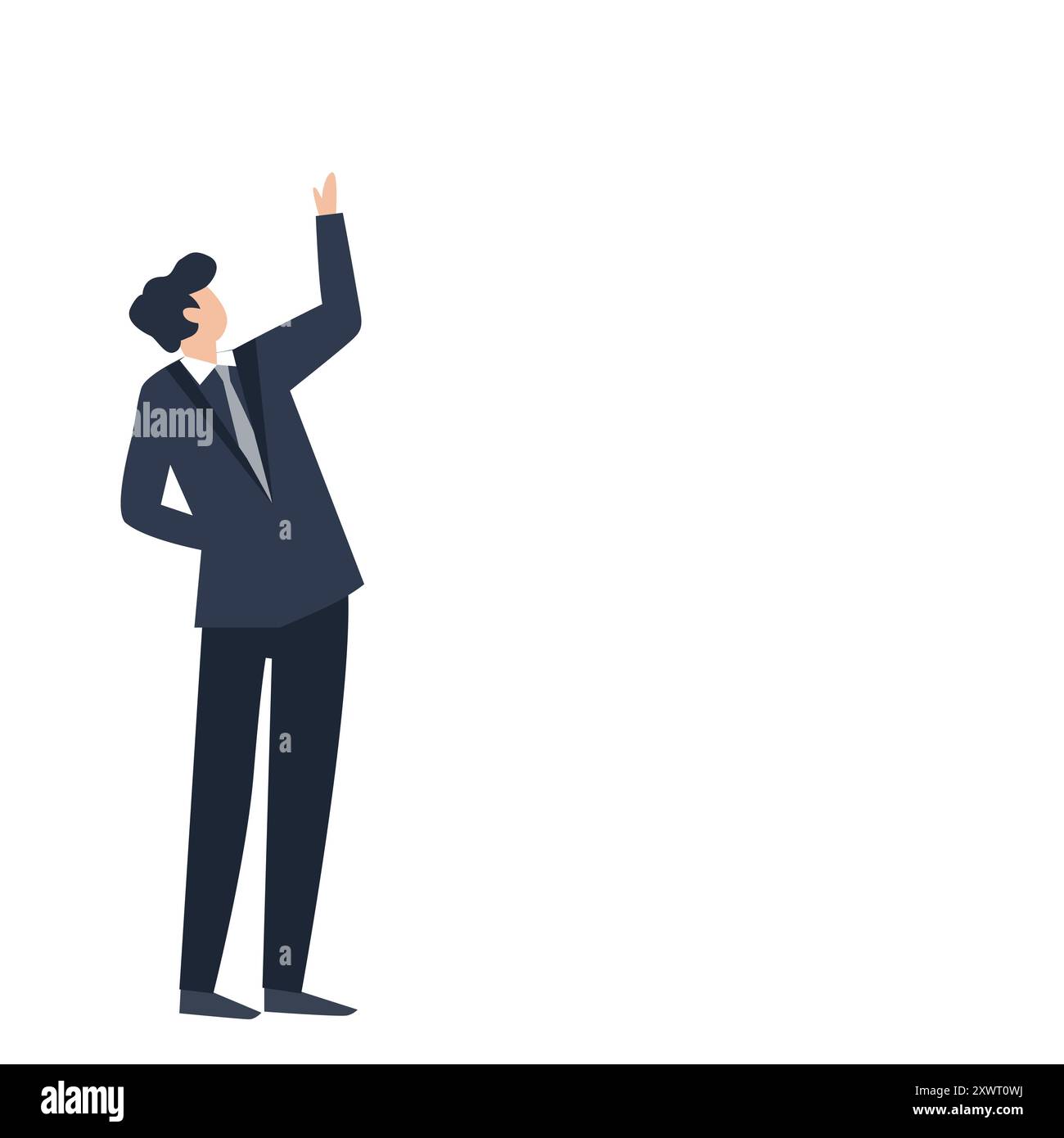 Businessman standing pointing upward hi-res stock photography and ...