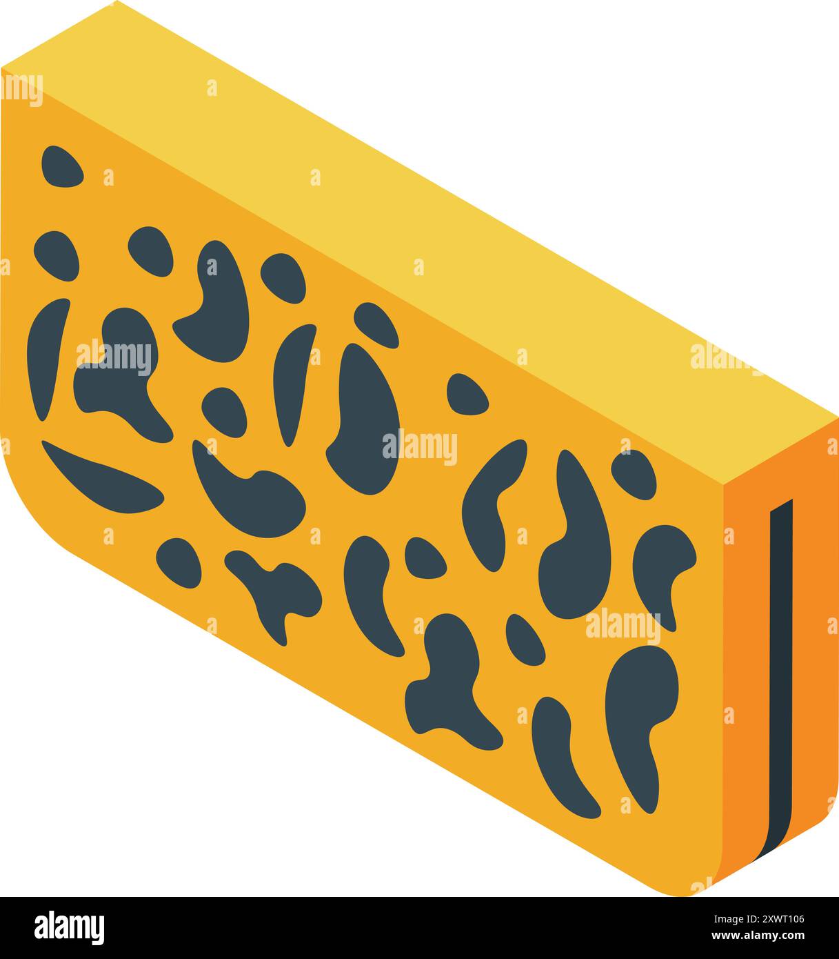 Isometric icon of a block of yellow cheese with blue mold Stock Vector ...