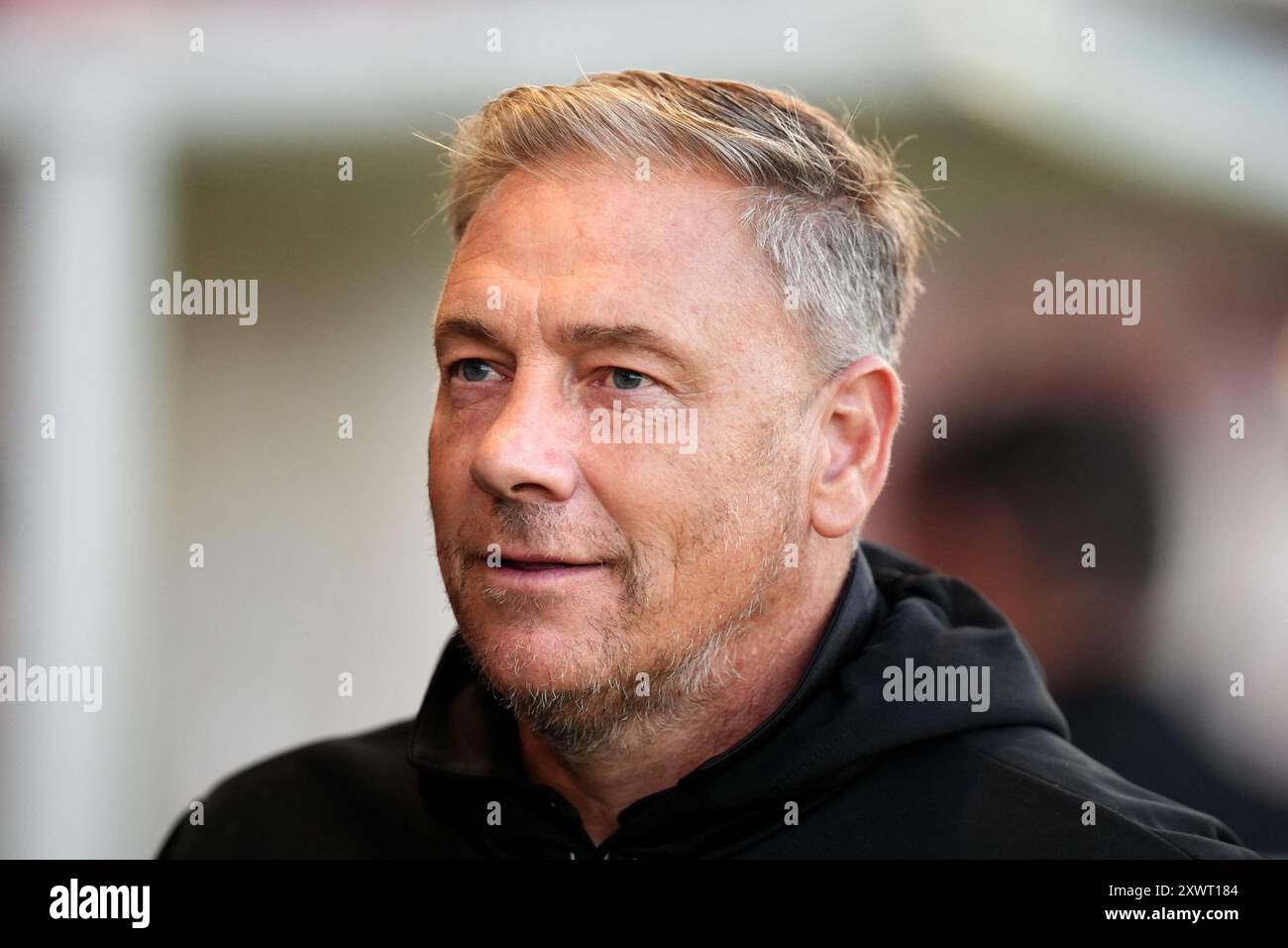 Crawley Town manager Scott Lindsey before the Bristol Street Motors ...