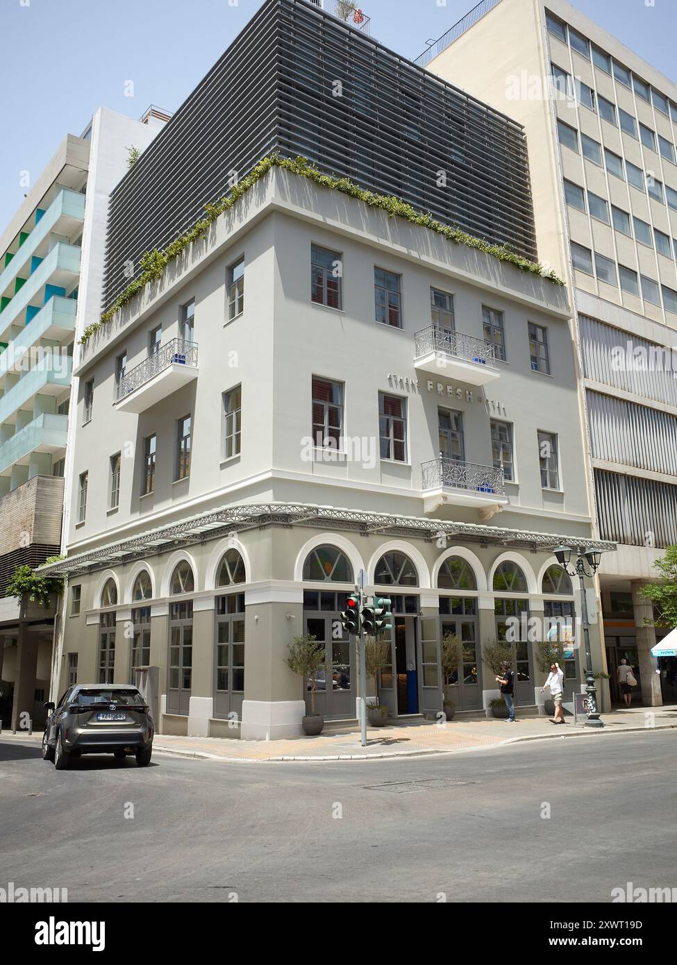 Fresh hotel , athinas street , athens greece Stock Photo - Alamy