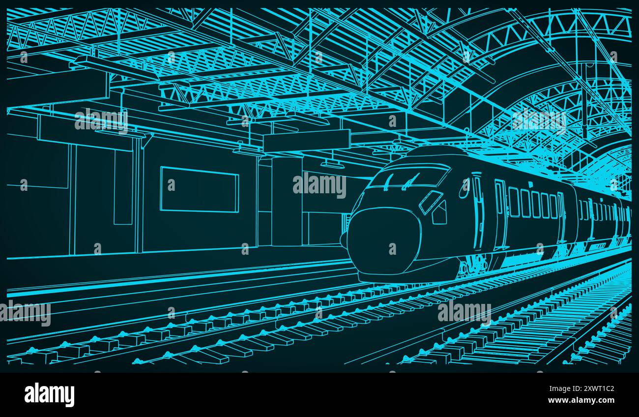 Modern railways Stock Vector Images - Alamy