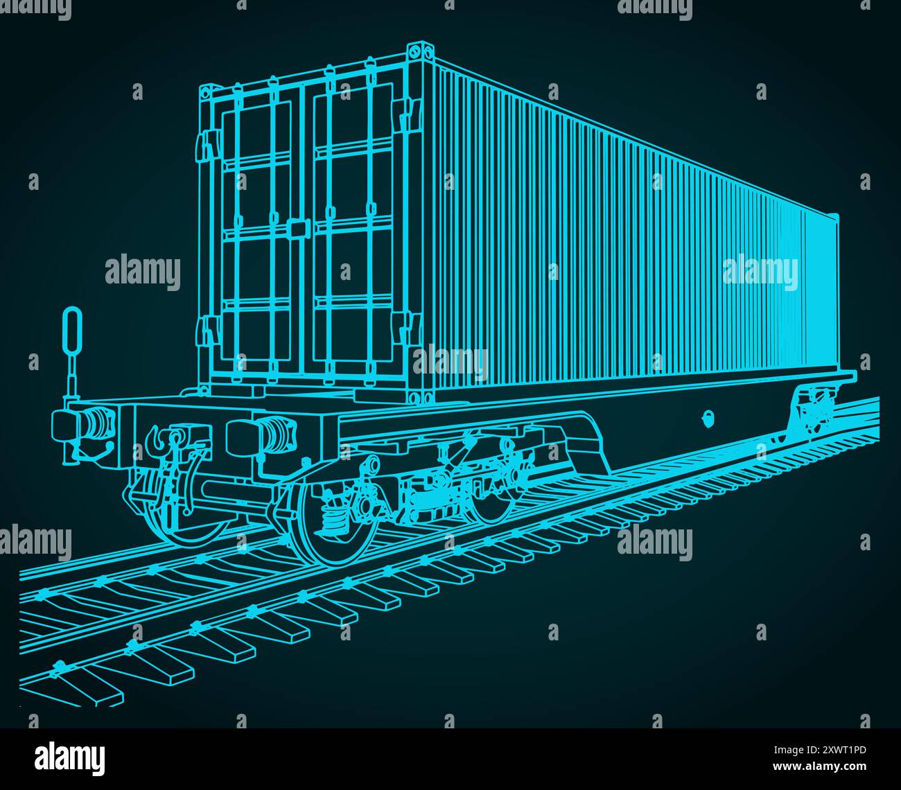 Container rail freight Stock Vector Images - Alamy