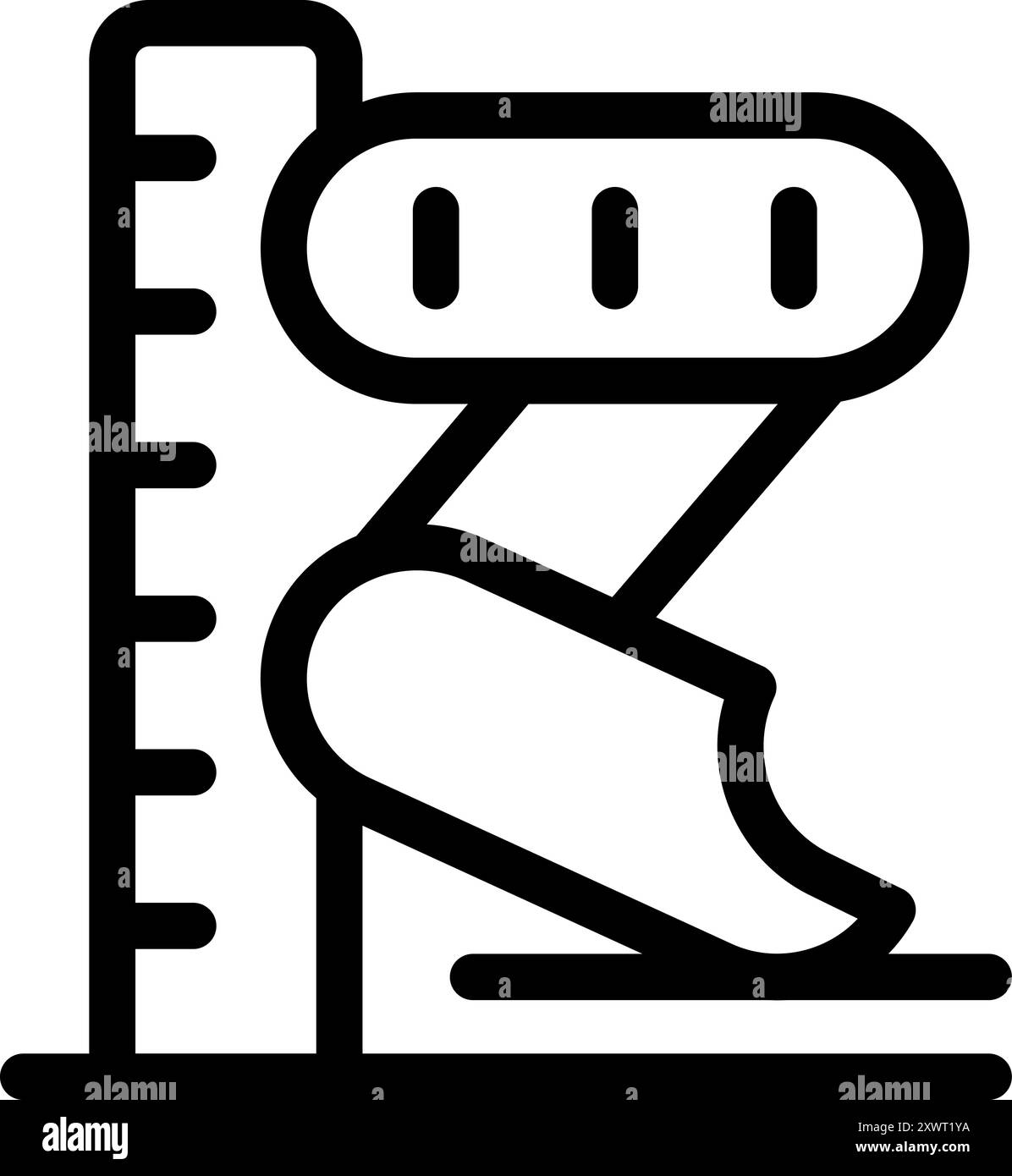 Robot leg is being measured with a ruler, symbolizing artificial ...