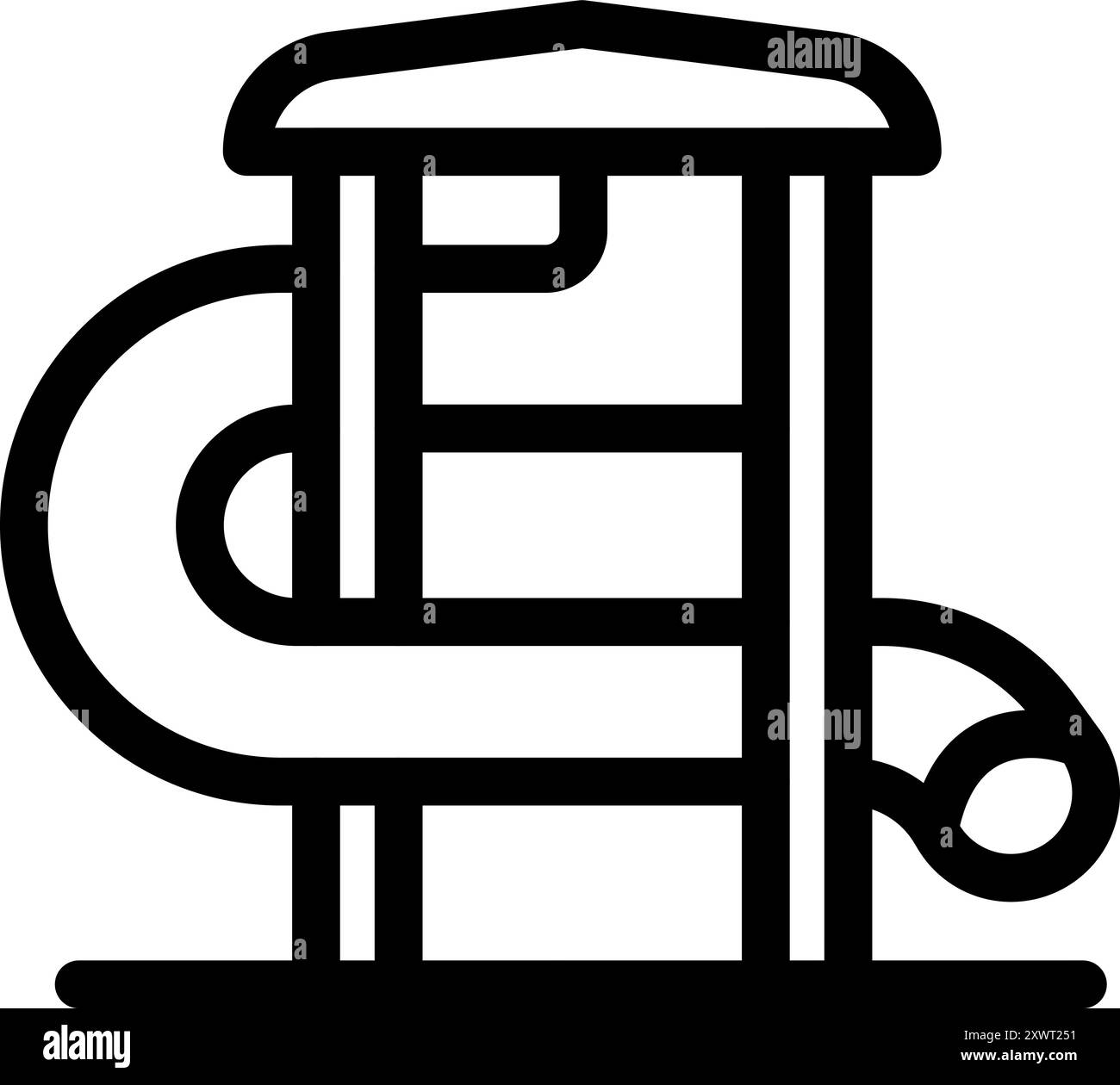 Playground slide with a roof, offering a fun and exciting experience ...