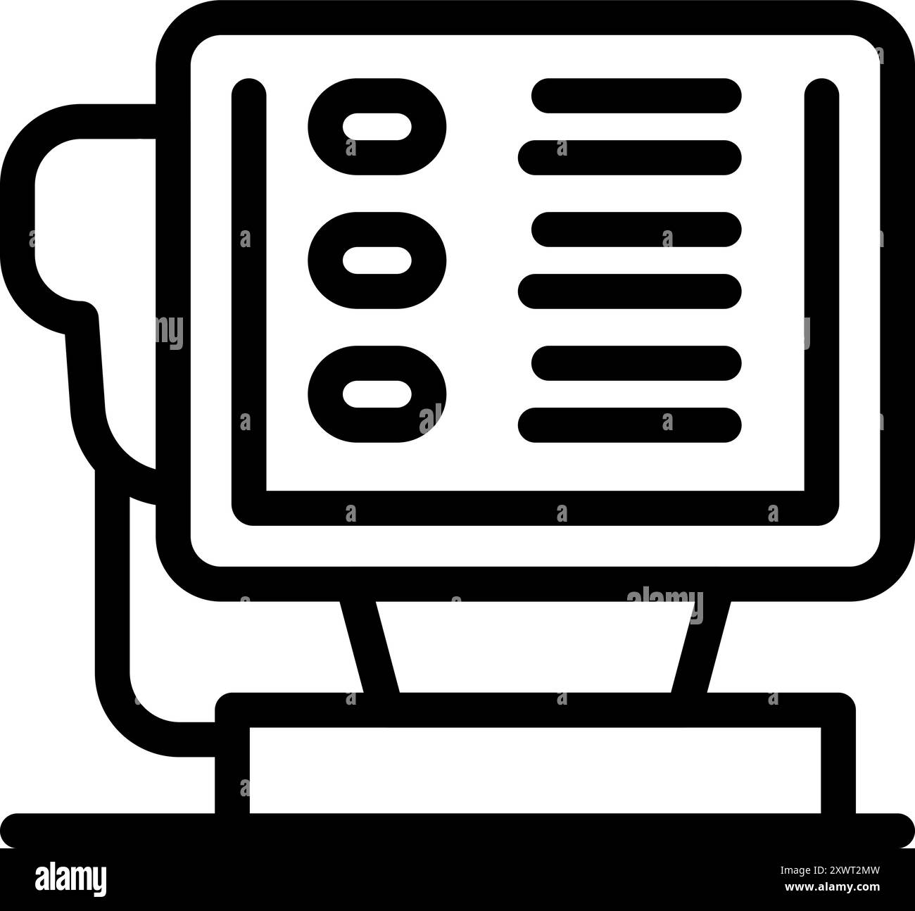 Linear icon of an ultrasound machine, commonly used for monitoring ...