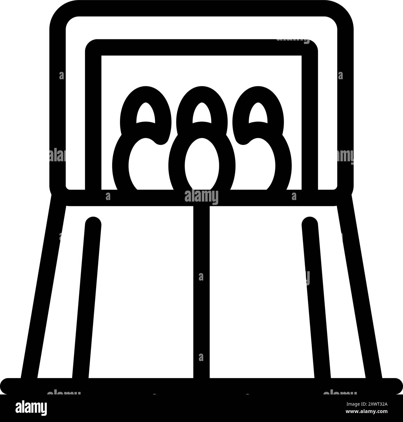 Line icon of an arcade game where people throw balls to win prizes ...